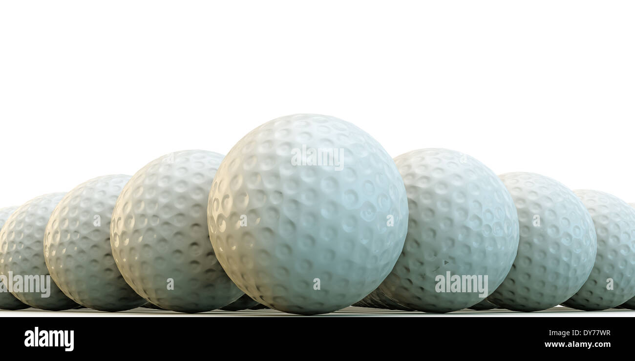 illustration of many golf balls isolated on white background Stock ...