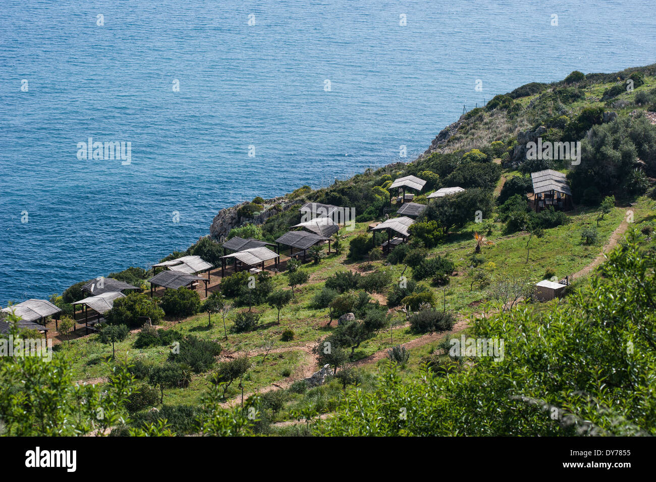 area for pick nick in the natural reserve Zingaro in Sicily Stock Photo ...