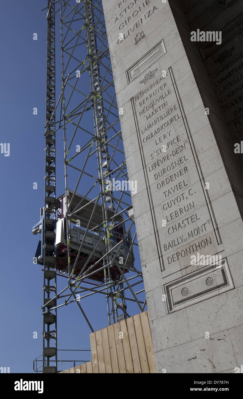 L'Arc De Triomphe at the famous Champs Elysee roundabout Paris France ...