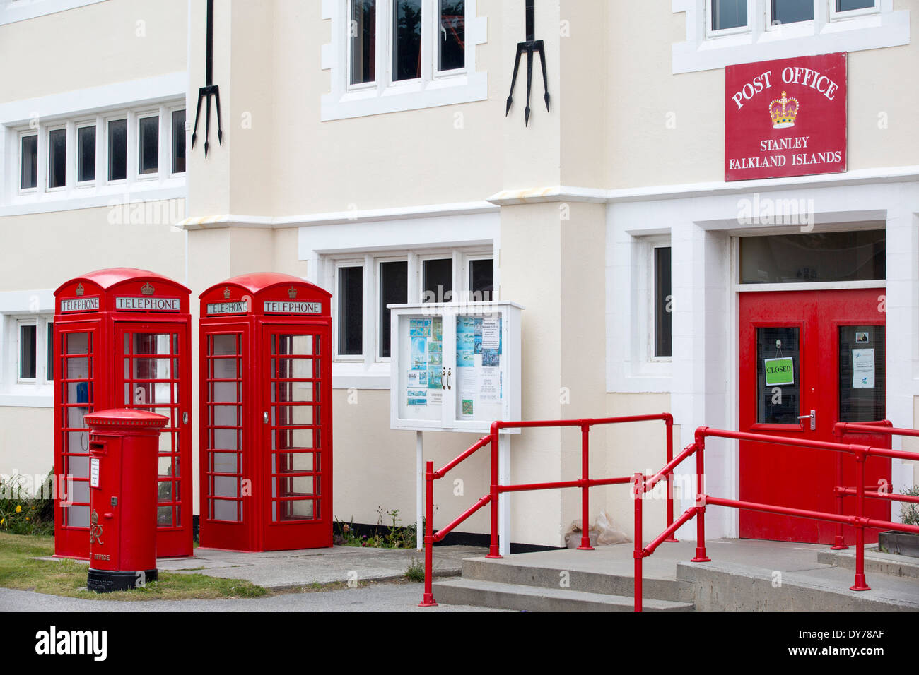 The Post Office in Port Stanley, the capital of the Falkland Islands ...