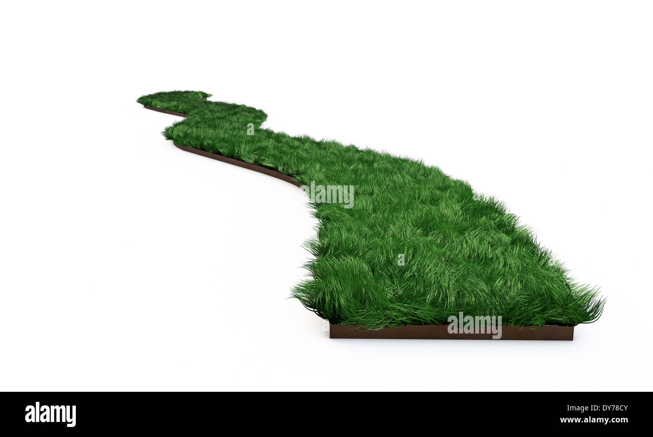 grass path isolated on white background Stock Photo - Alamy