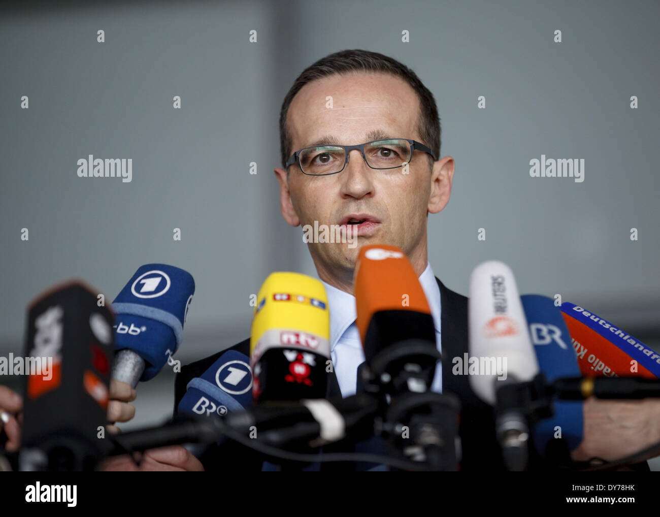 Berlin, Germany. 8th Apr, 2014. Press statement of German Minister of ...