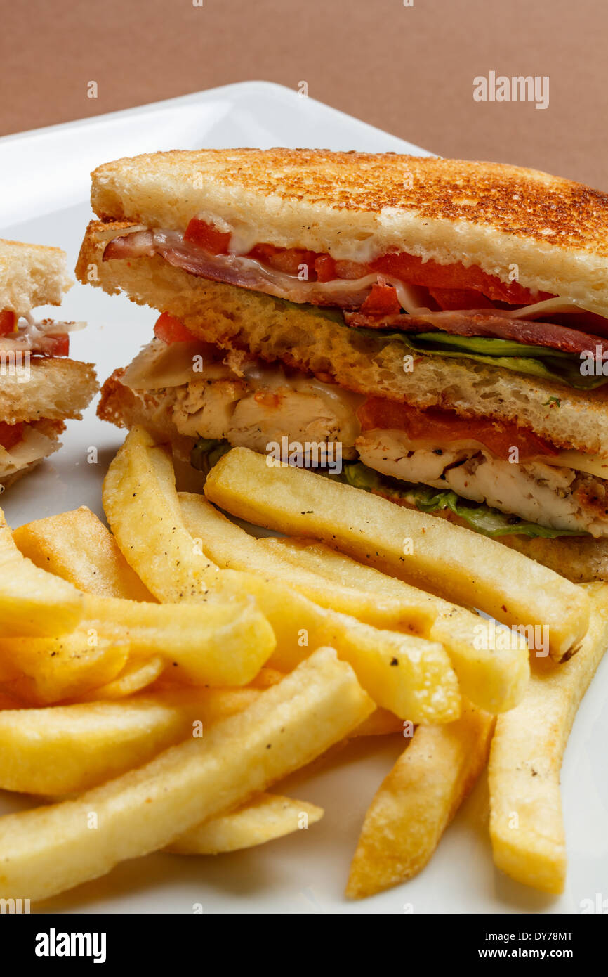 Club sandwich french fries hi-res stock photography and images - Alamy