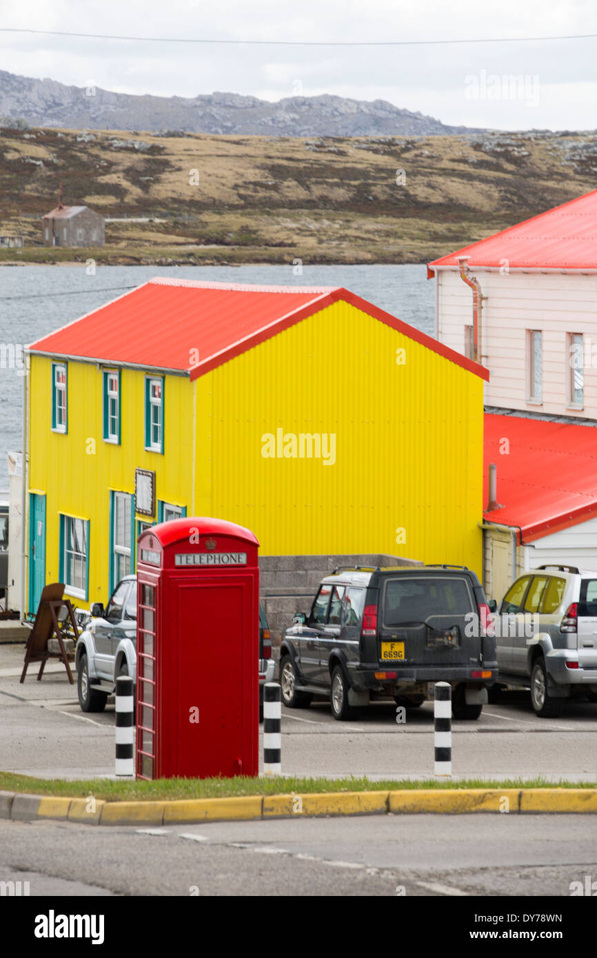A gift shop in Port Stanley in the Falkland Islands with a British ...