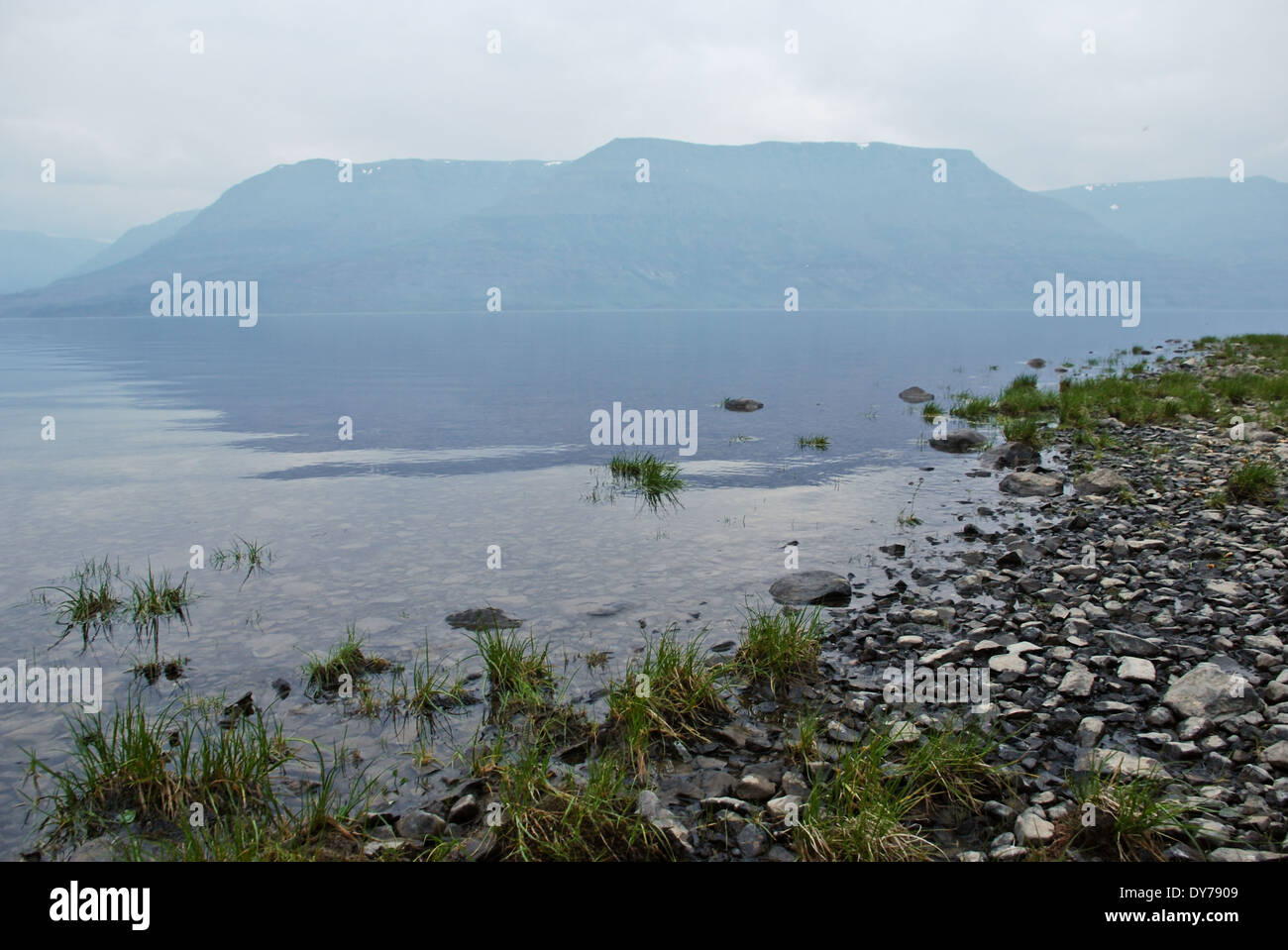Lake Lama looks like that night. The Putorana plateau, Taimyr Peninsula ...