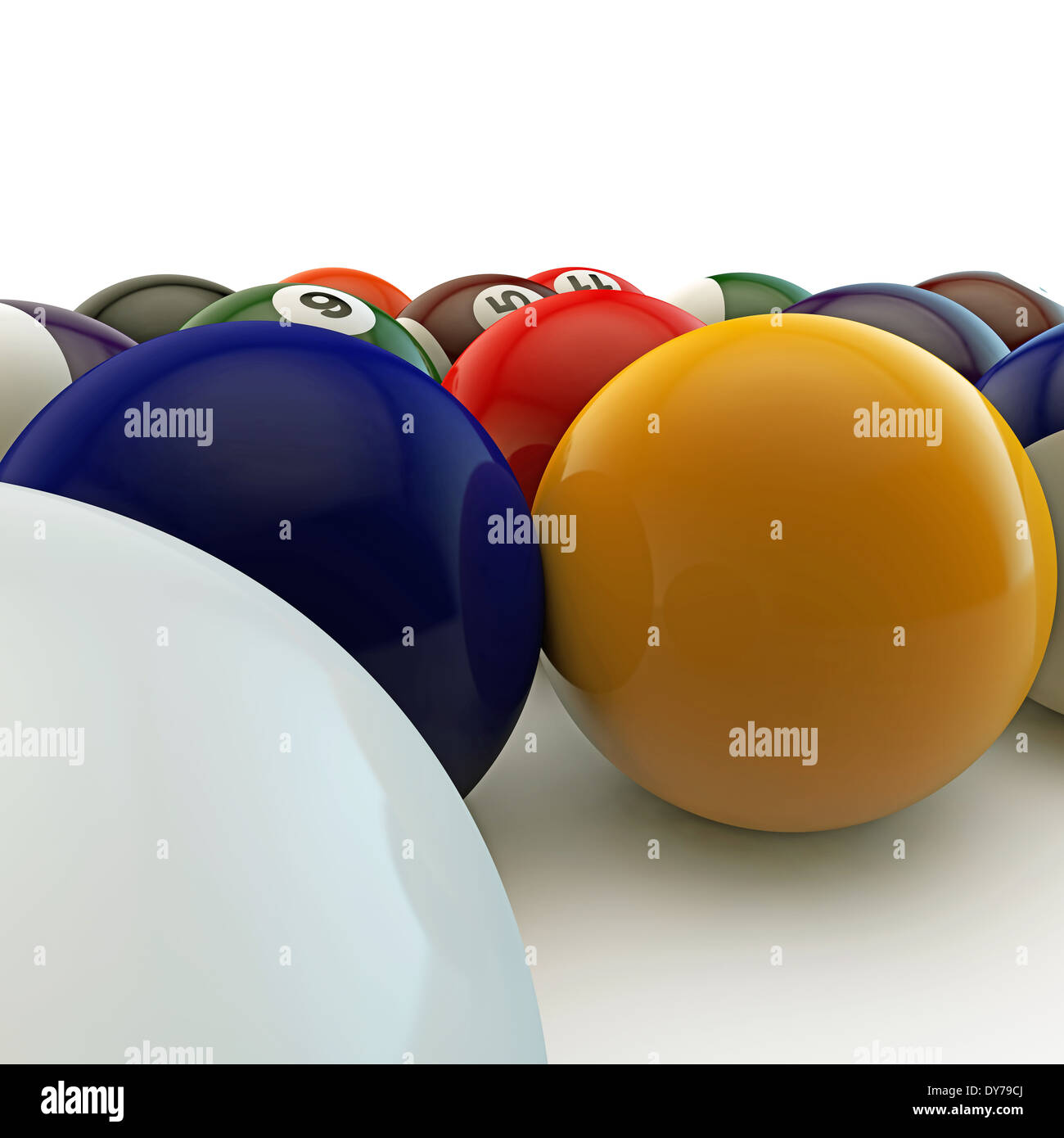 pool balls isolated on white background Stock Photo - Alamy