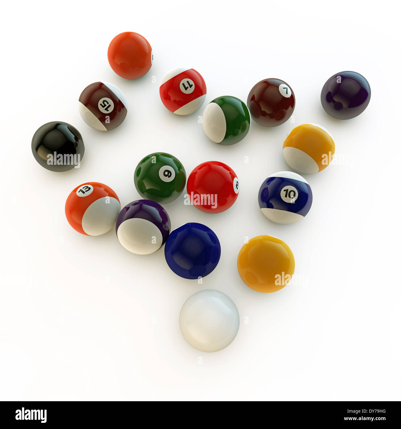 pool balls isolated on white background Stock Photo - Alamy