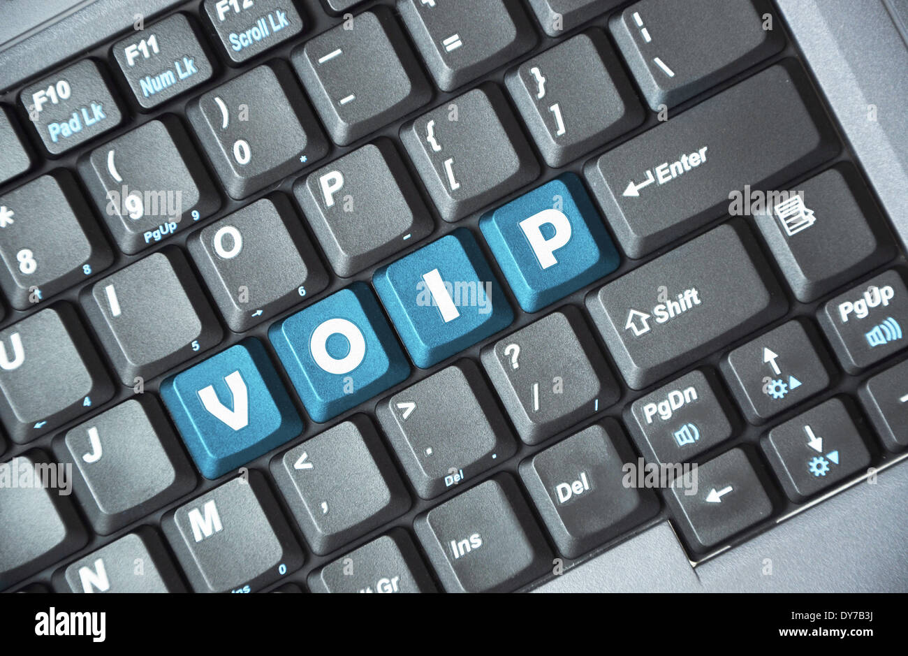 Voip on keyboard Stock Photo - Alamy