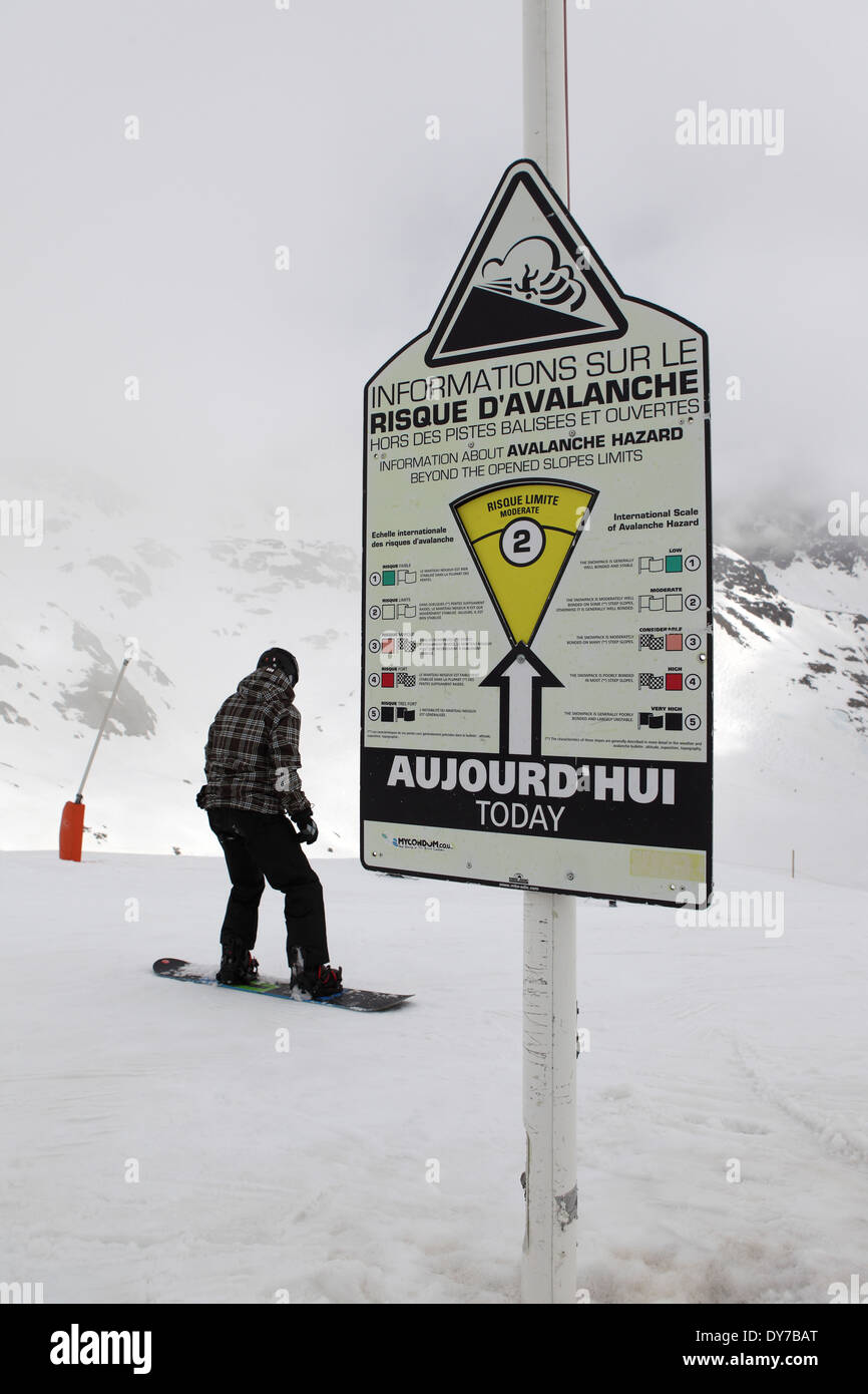 Avalanche hazard sign hi-res stock photography and images - Alamy