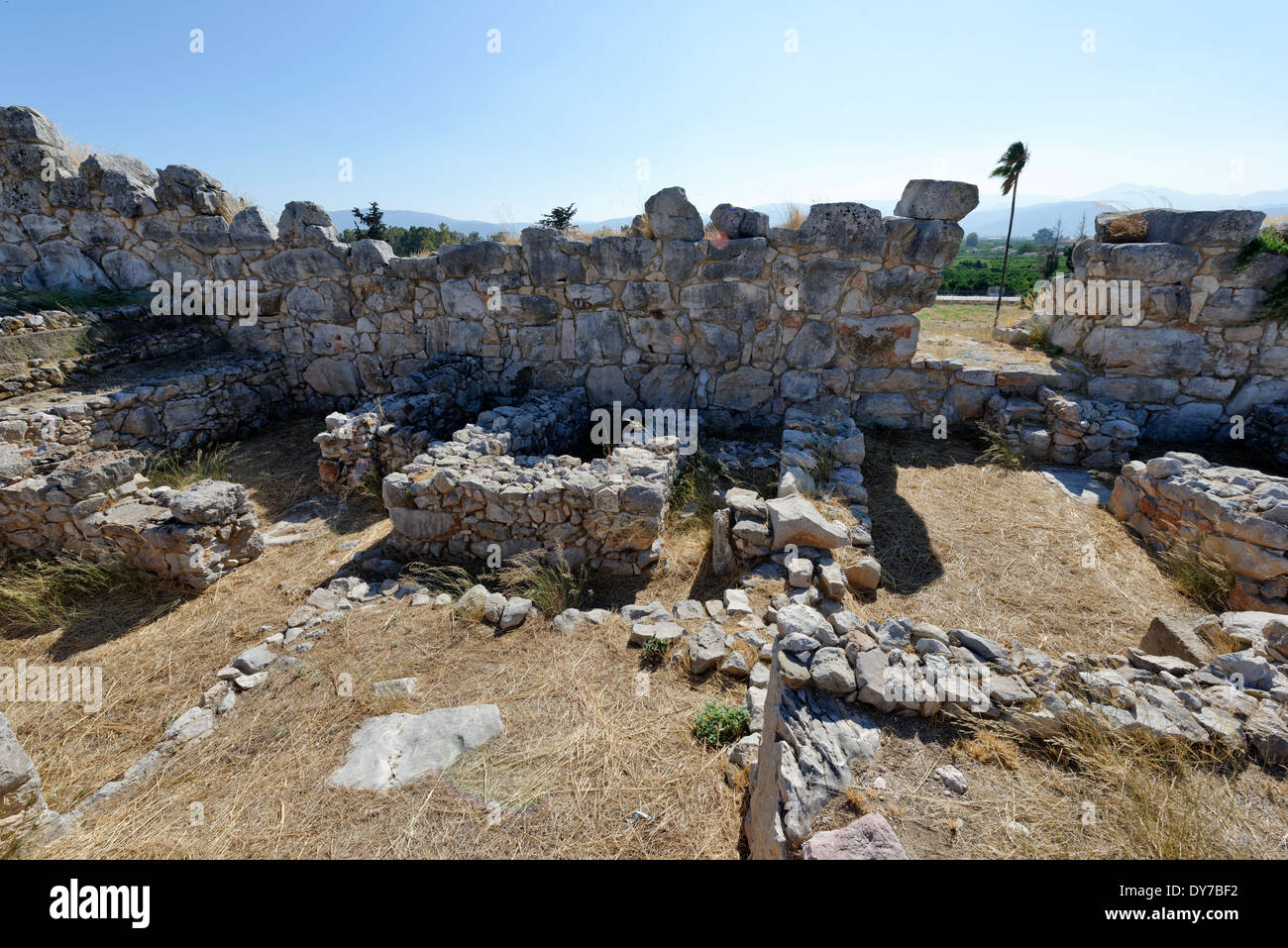Ruins or foundations building or structure on lower part Acropolis ...