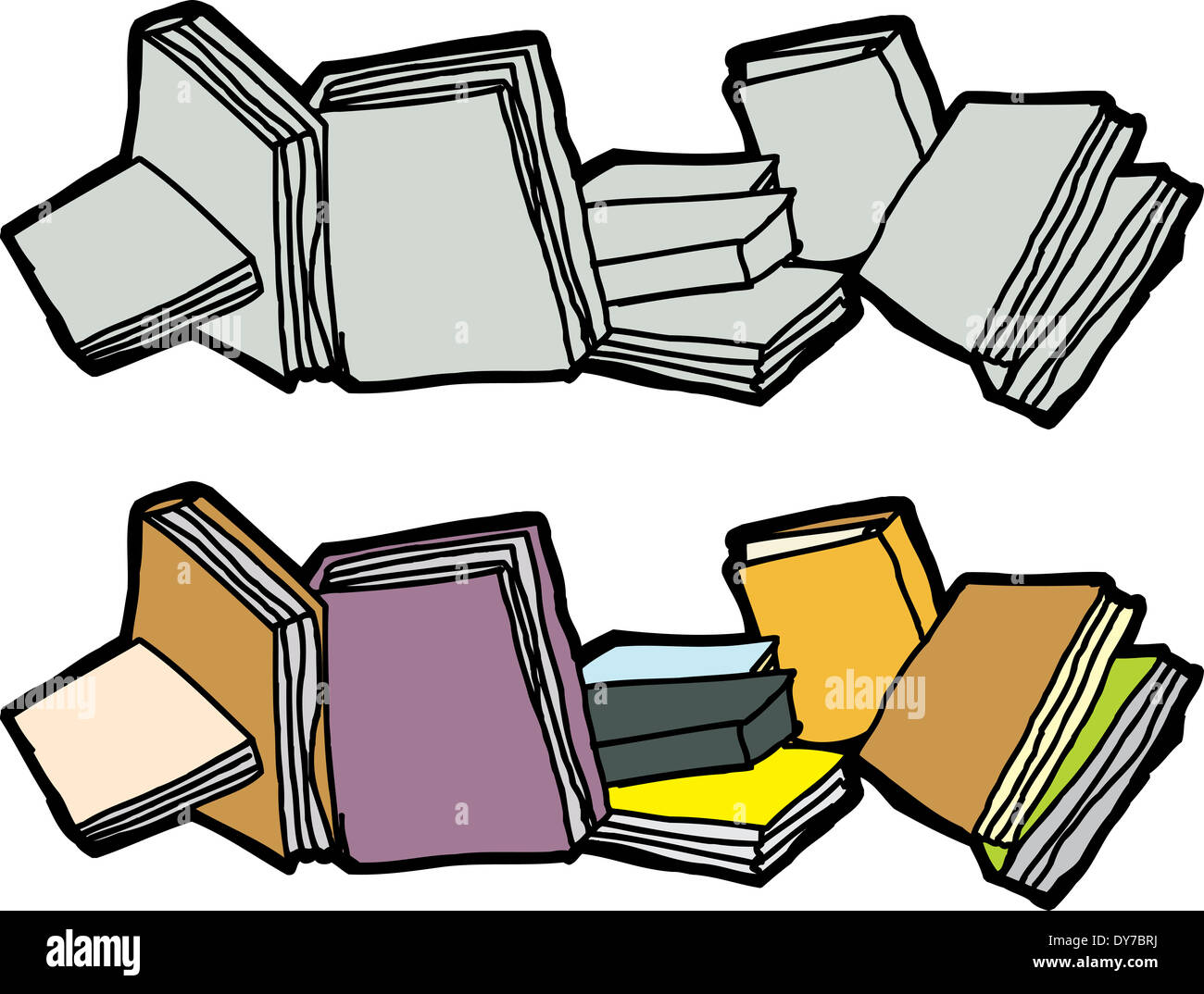 Group of blank books over isolated white background Stock Photo - Alamy