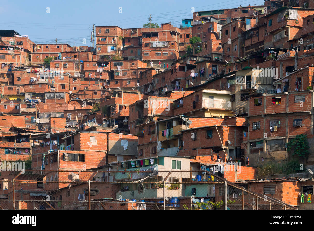 Barrios, slums of Caracas on the hillside, Caracas, Venezuela Stock ...