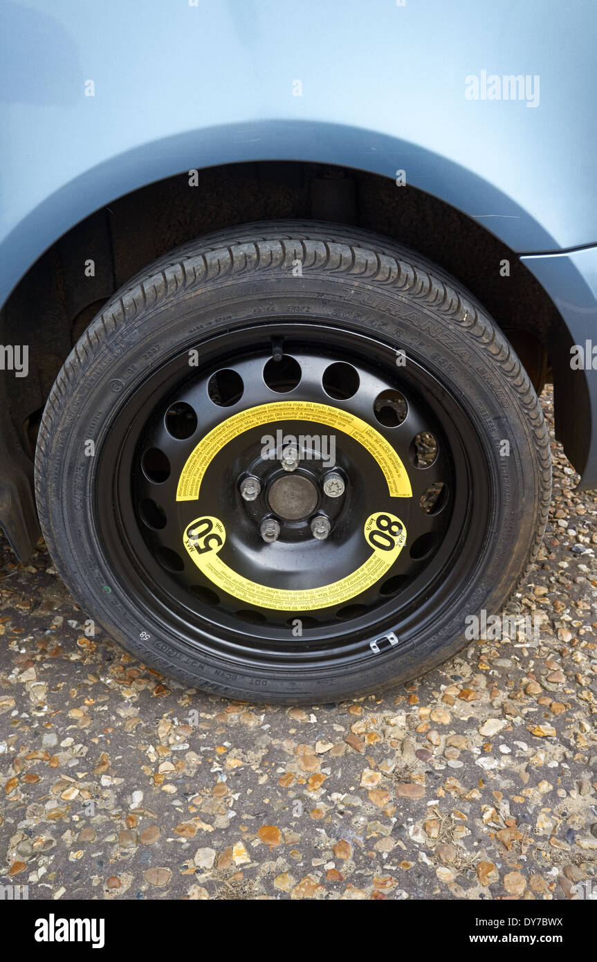 Spare wheel fitted to the back of a car with 50mph speed restriction ...