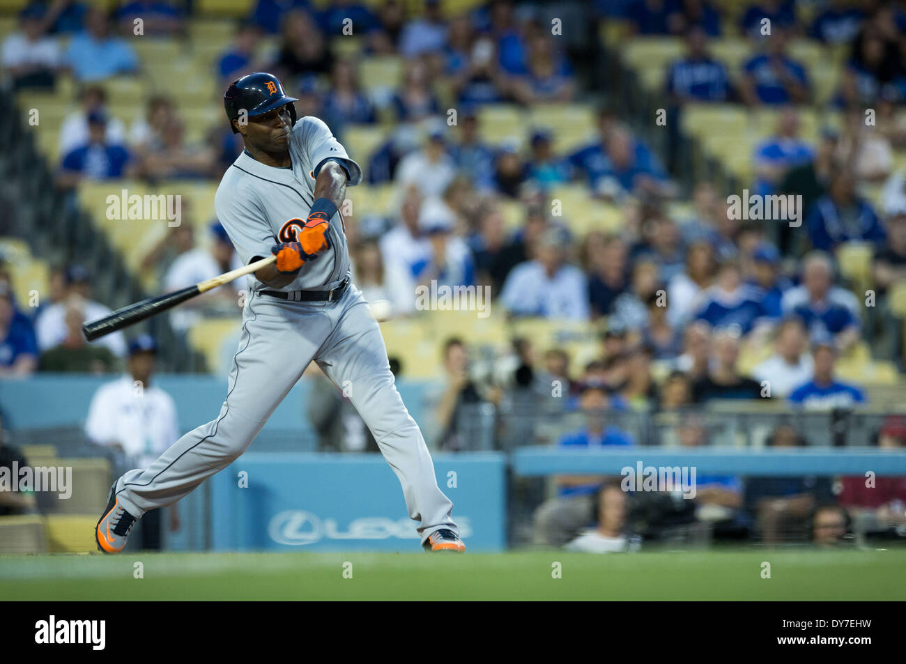 Los Angeles, CA, USA. 8th Apr, 2014. Detroit Tigers right fielder Torii ...