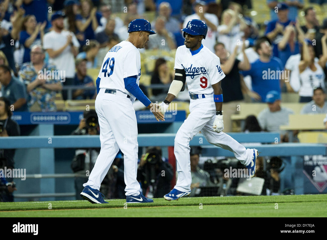 Los angeles dodgers third base coach lorenzo bundy hi-res stock ...