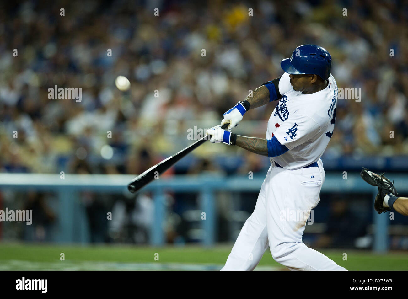 Los Angeles, CA, USA. 8th Apr, 2014. Los Angeles Dodgers left fielder ...