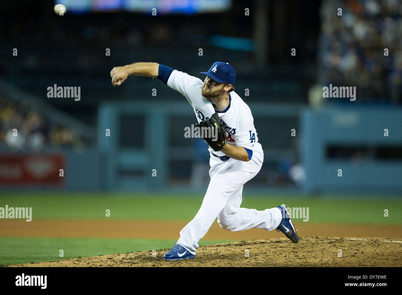 Los Angeles, CA, USA. 8th Apr, 2014. Los Angeles Dodgers relief pitcher ...
