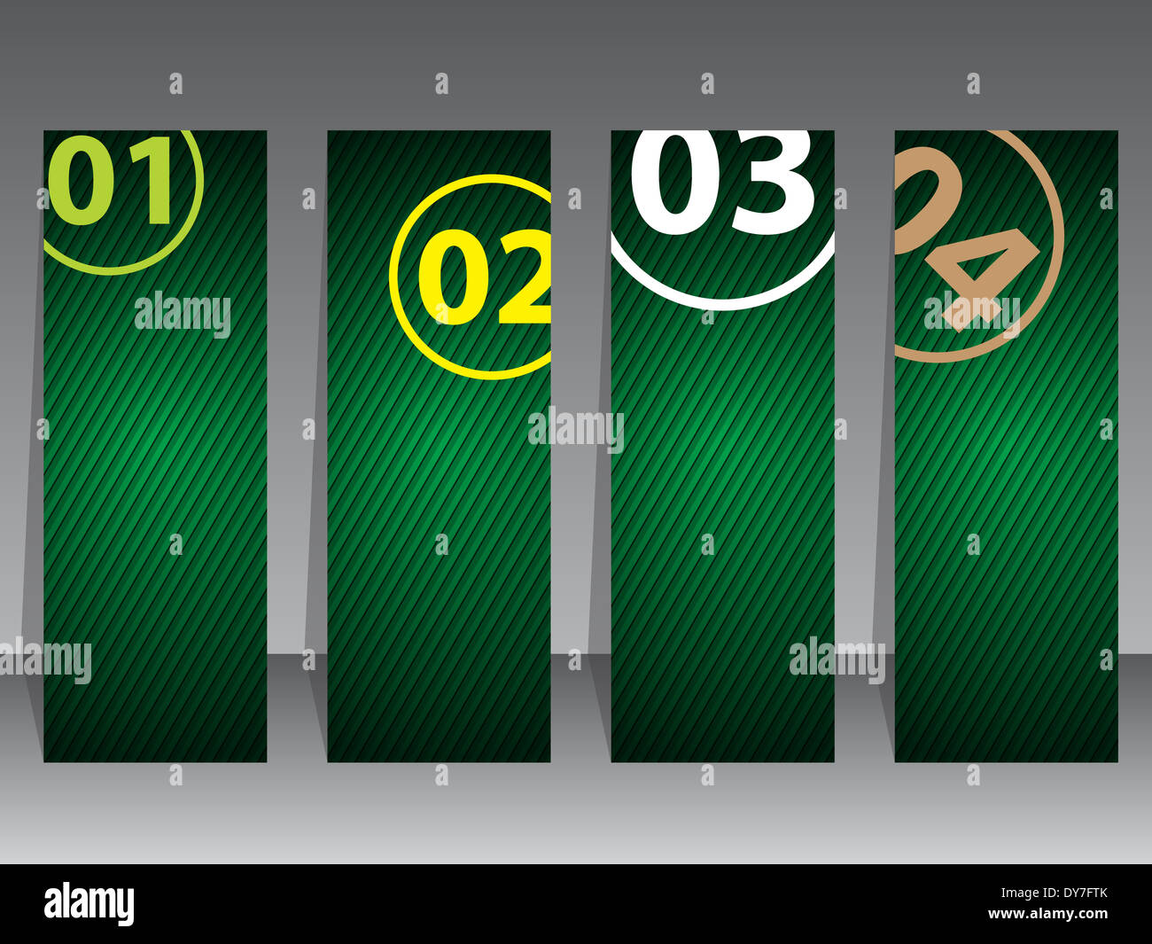 Infographic label set with striped background and colored numbers Stock ...