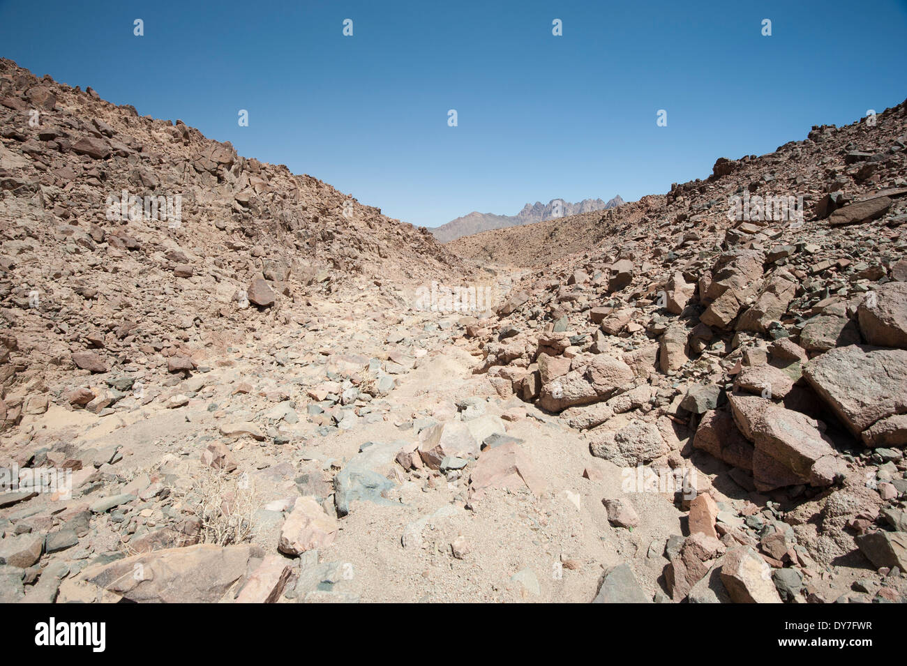 Rocky mountain slope landscape in an arid desert environment Stock ...