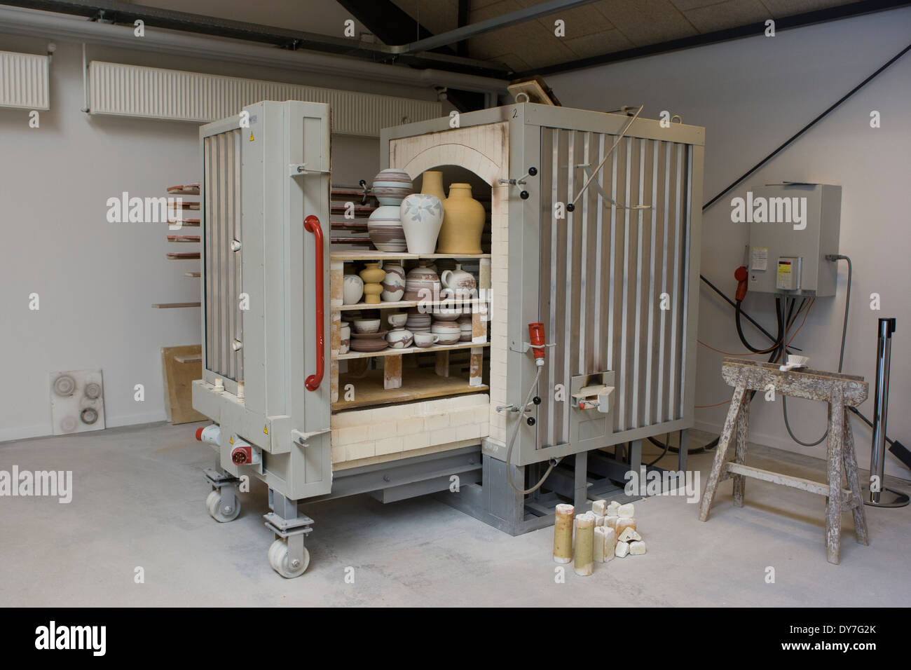 Kiln with pottery Stock Photo - Alamy