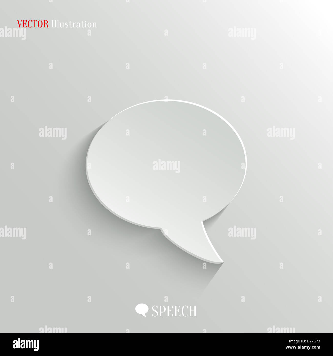 Speech icon - web white icon Stock Photo - Alamy