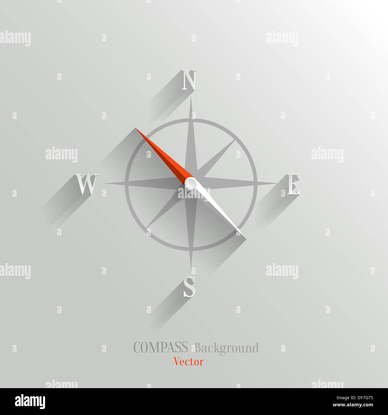 Abstract compass icon with shadow in flat style Stock Photo - Alamy