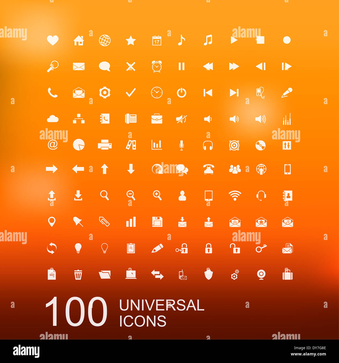 Set of 100 Universal Icons for Web and User Interface Design Stock ...