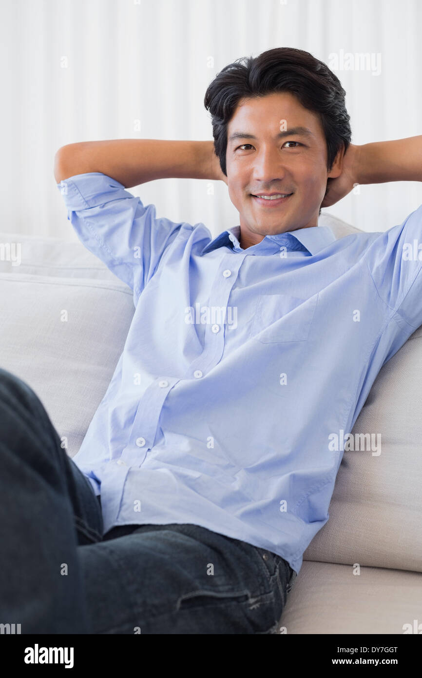 Man relaxing happy content hi-res stock photography and images - Alamy