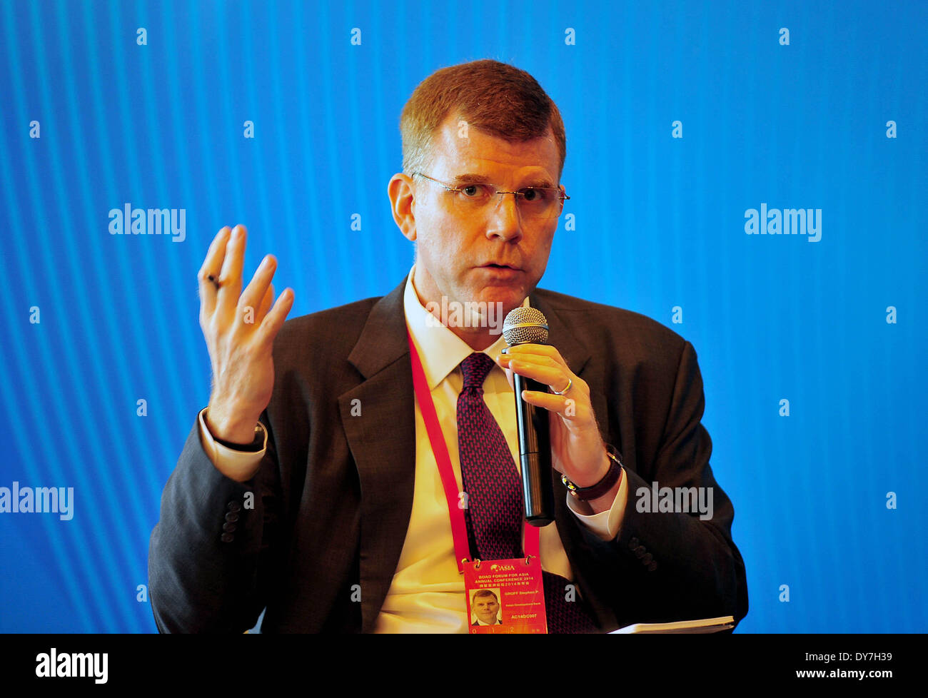 Boao, China's Hainan Province. 9th Apr, 2014. Stephen P. Groff, vice ...