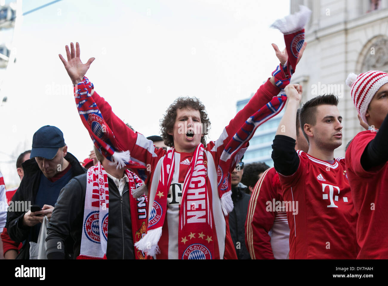 Bayern Munich fans in Manchester ahead of their teams Champions League ...