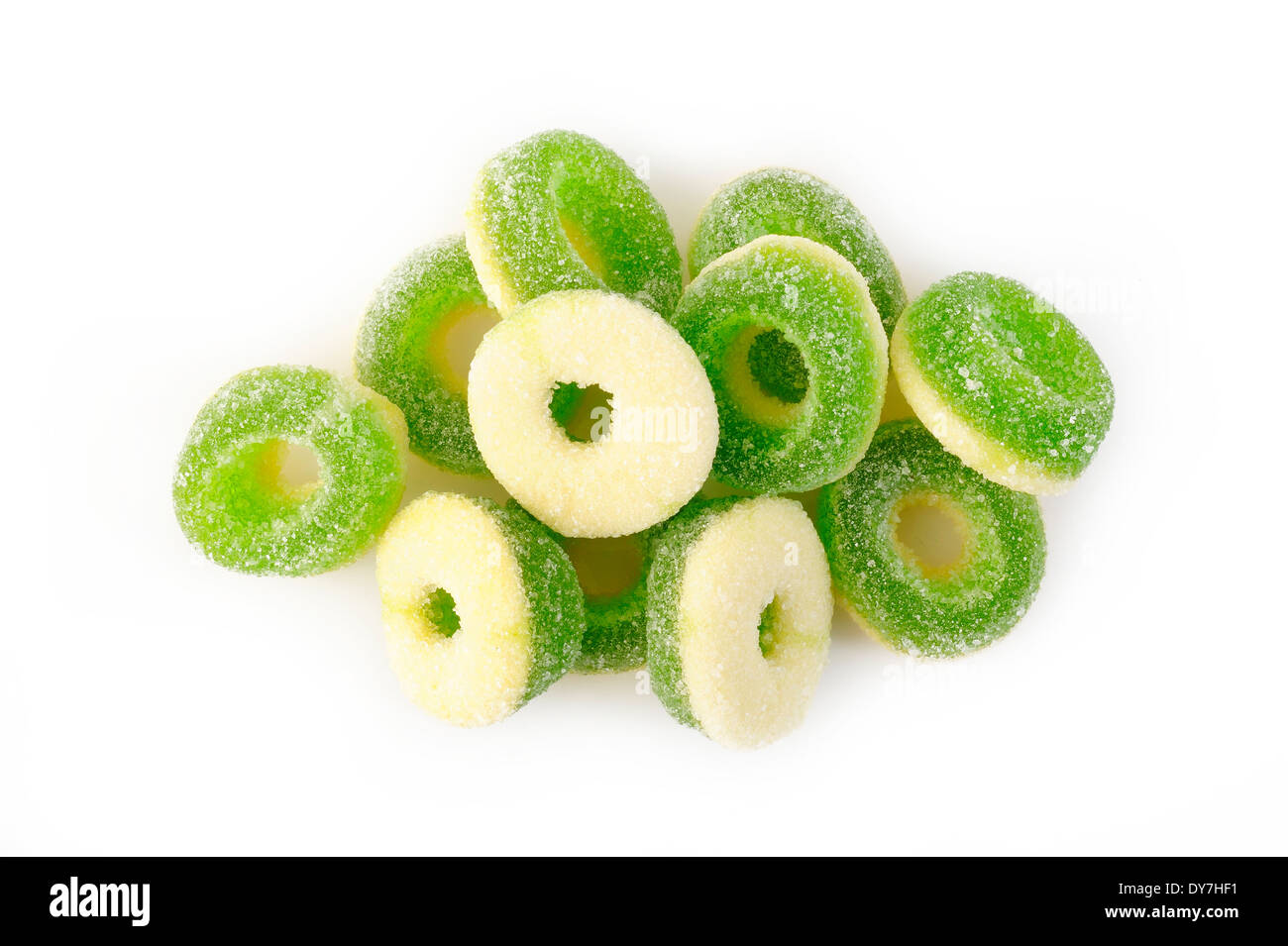 gummy rings shaped on white background Stock Photo - Alamy