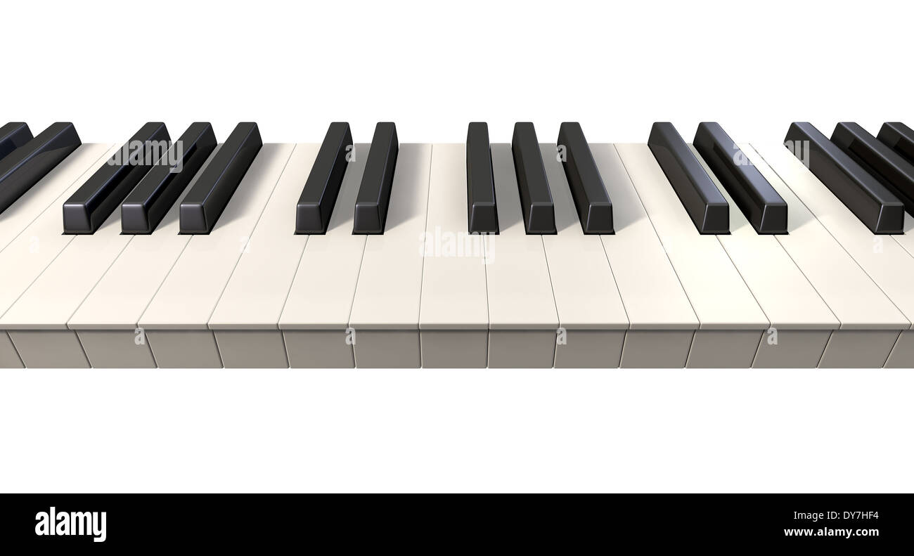A full set of regular piano keys on an isolated white background Stock ...