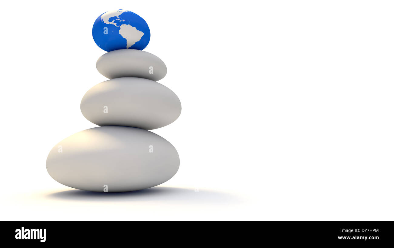 A pile of three satin smooth white zen stone pebbles and a fouth at the ...