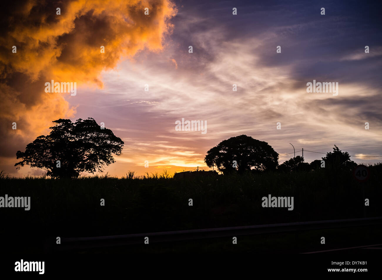 Tropical storm at sunset hi-res stock photography and images - Alamy