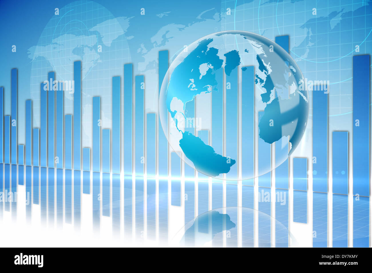Global business graphic in blue Stock Photo - Alamy