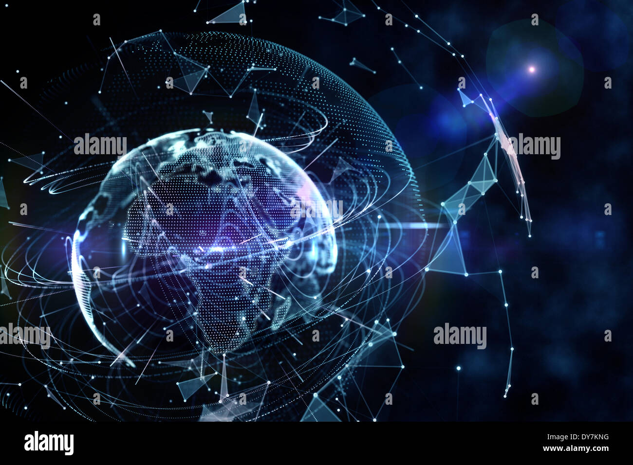 Global technology background in purple Stock Photo - Alamy