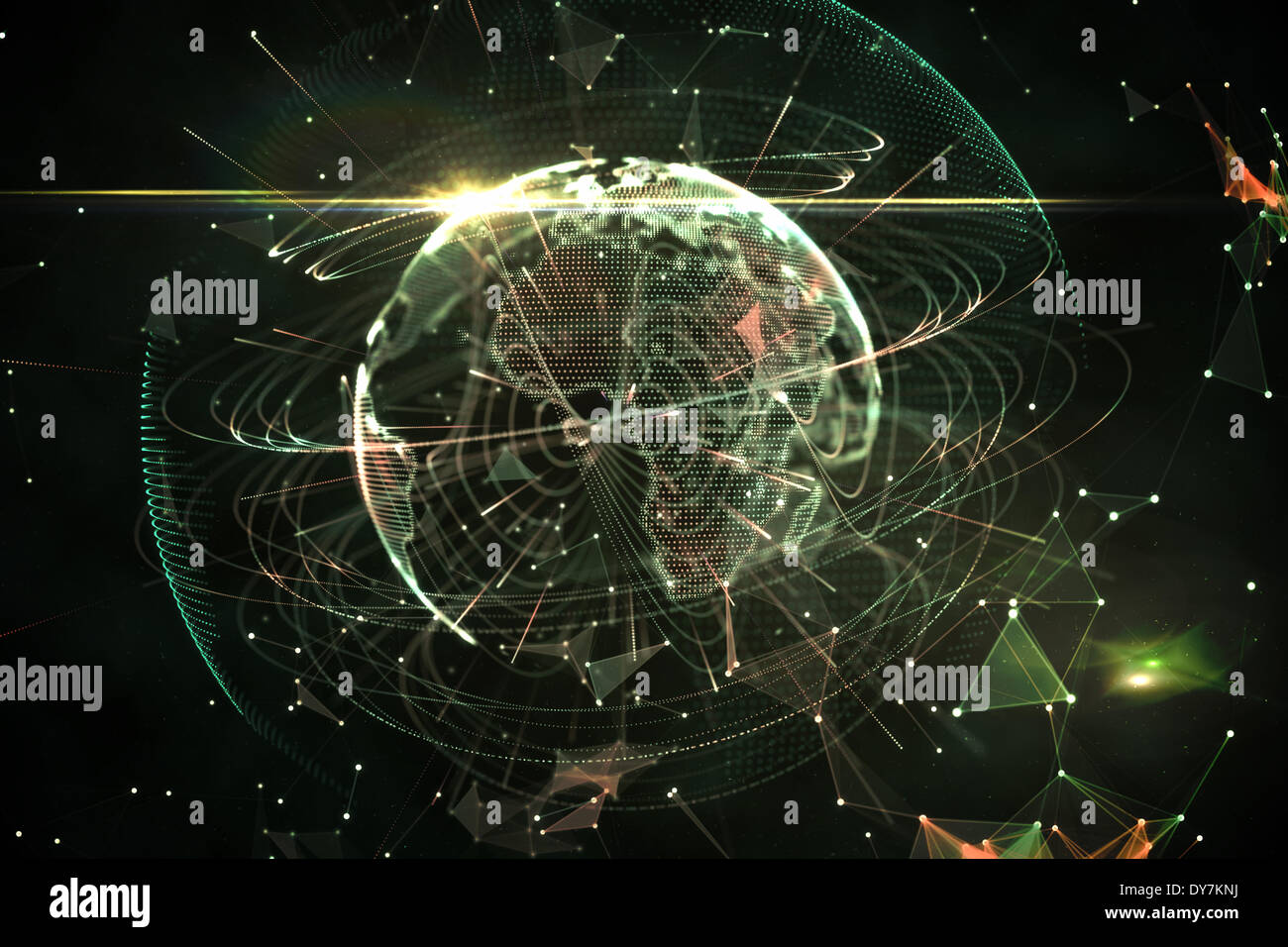 Global technology background in green Stock Photo - Alamy