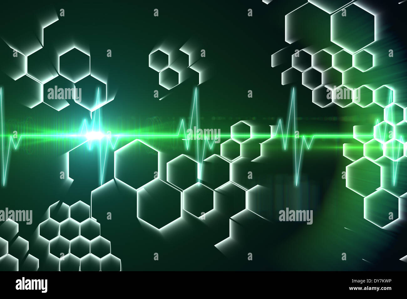 ECG line in black and green Stock Photo - Alamy