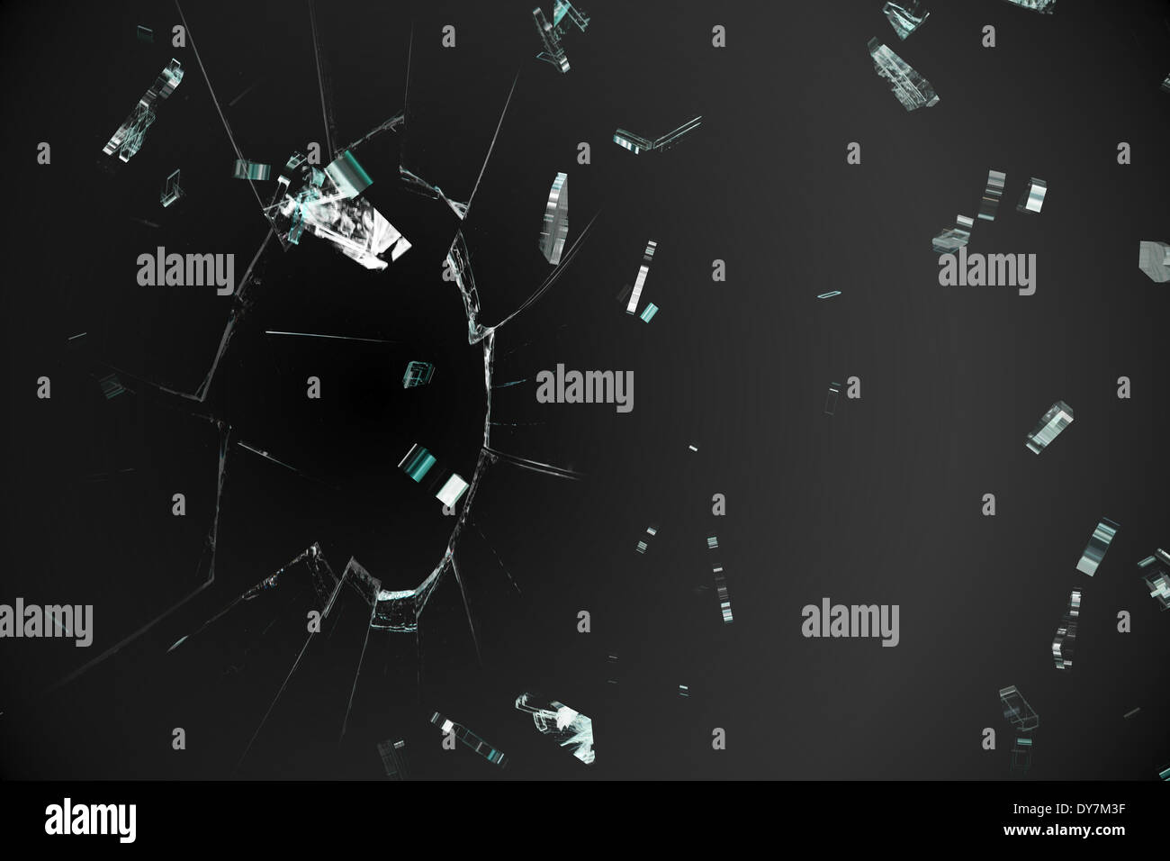 Shattered glass on black background Stock Photo - Alamy