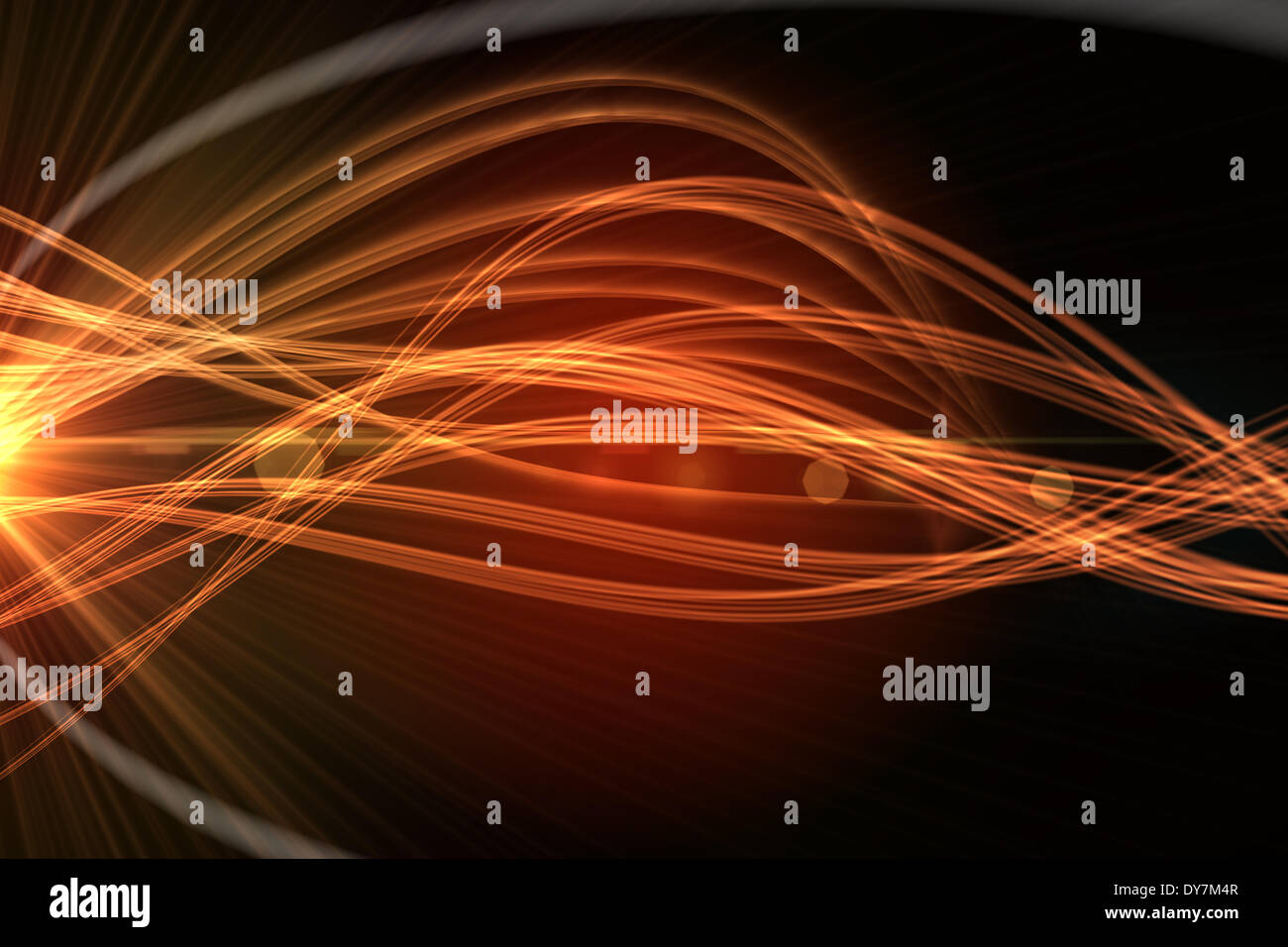Curved laser light design in orange Stock Photo - Alamy