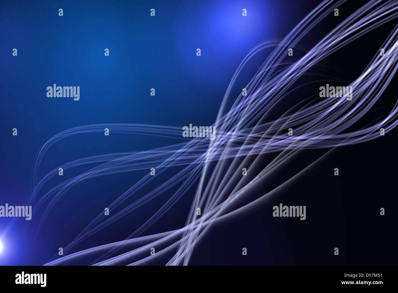 Curved laser light design in blue Stock Photo - Alamy