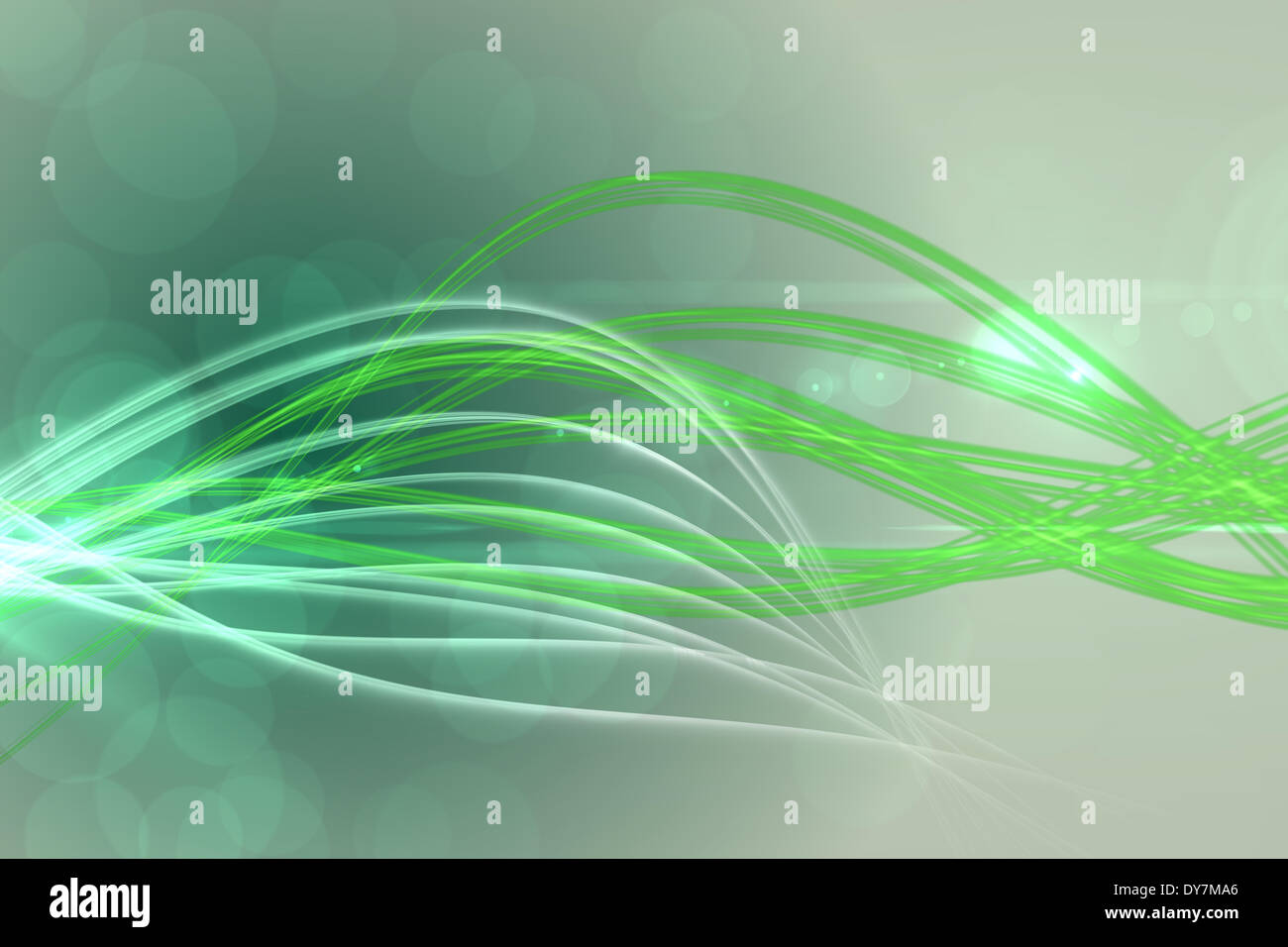 Curved laser light design in green Stock Photo - Alamy