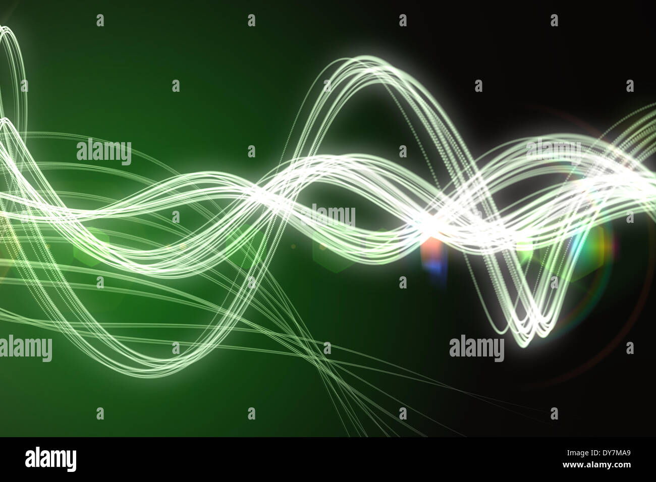 Curved laser light design in green Stock Photo - Alamy