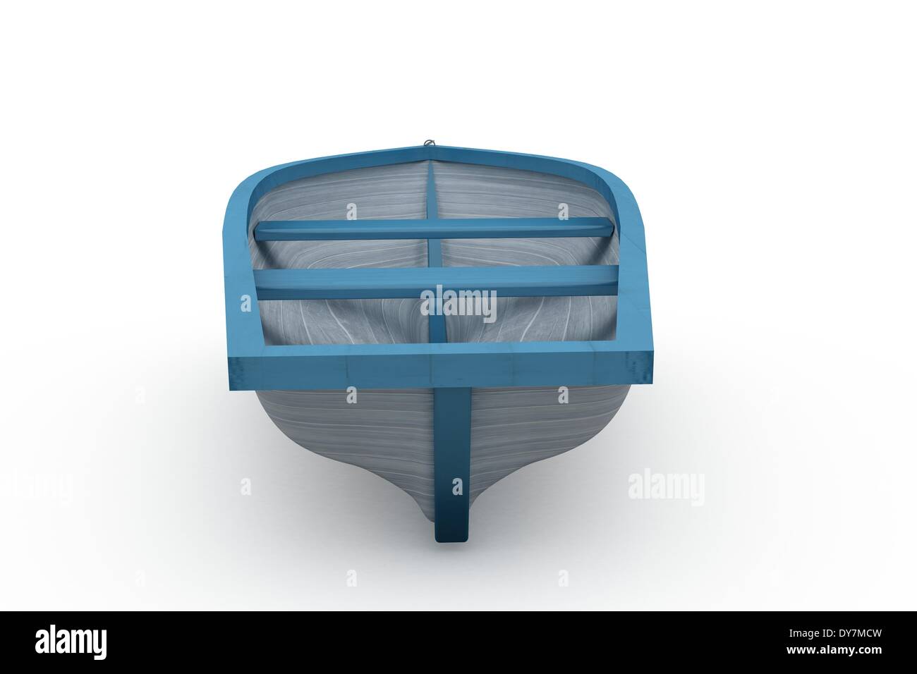 Blue and white painted boat Stock Photo - Alamy