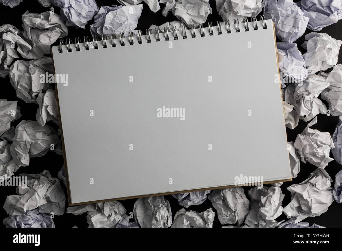 Paper notebook on crumpled paper Stock Photo - Alamy