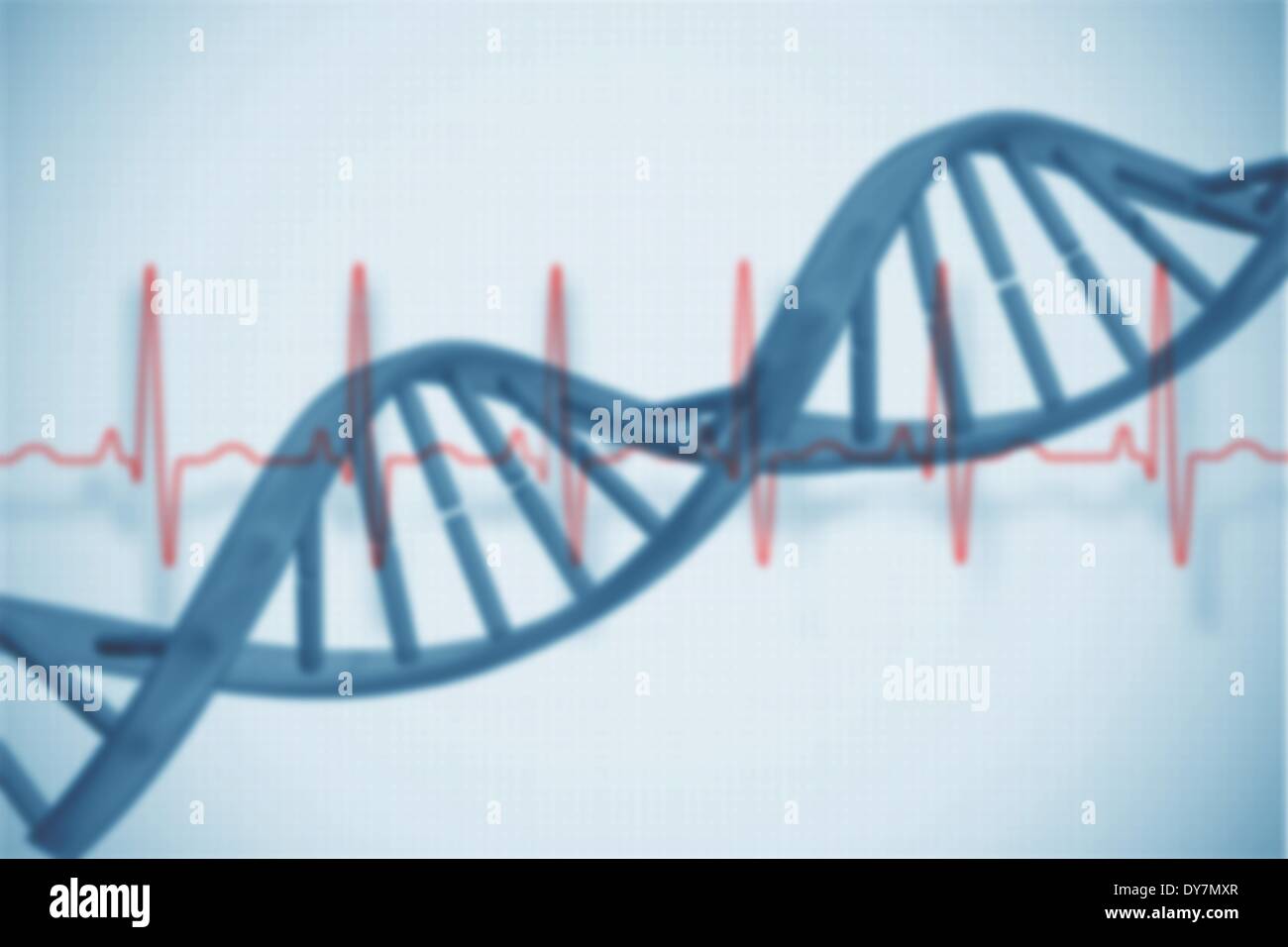 Blue medical background with dna and ecg Stock Photo - Alamy