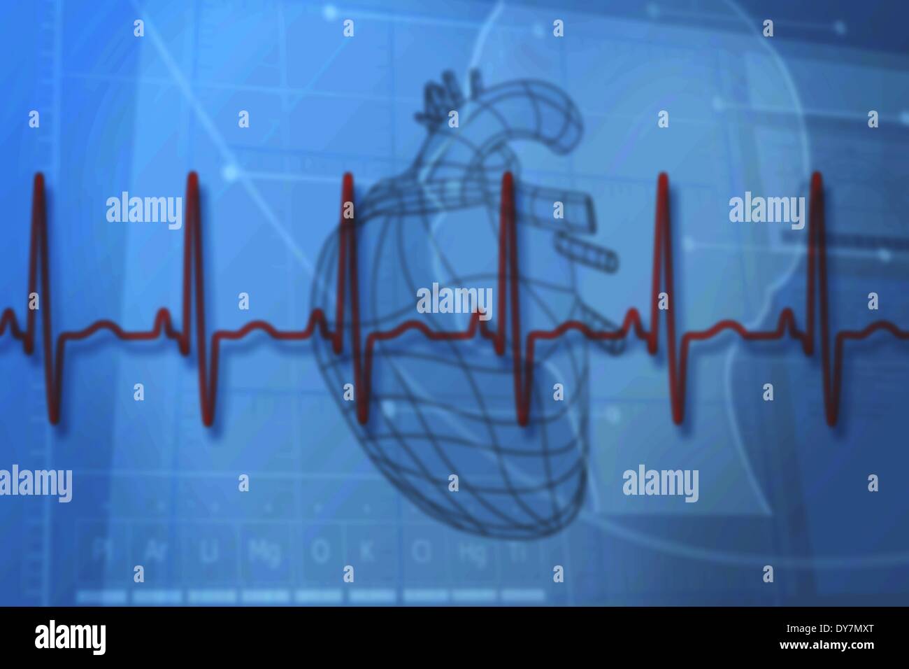 Blue medical background with heart diagram and ecg Stock Photo - Alamy