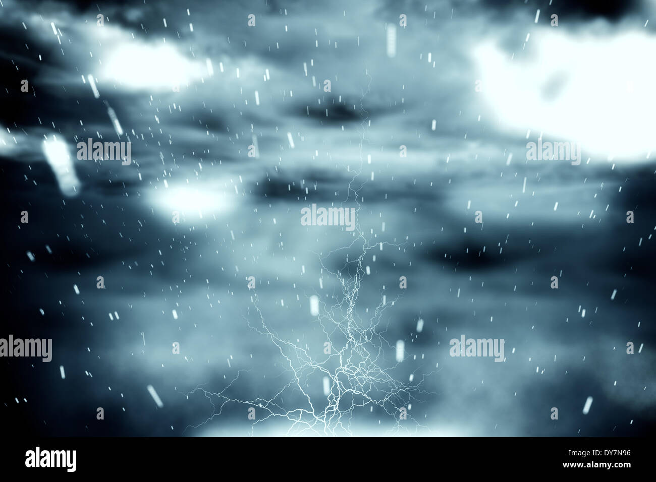 Cloudy sky with snow falling Stock Photo - Alamy