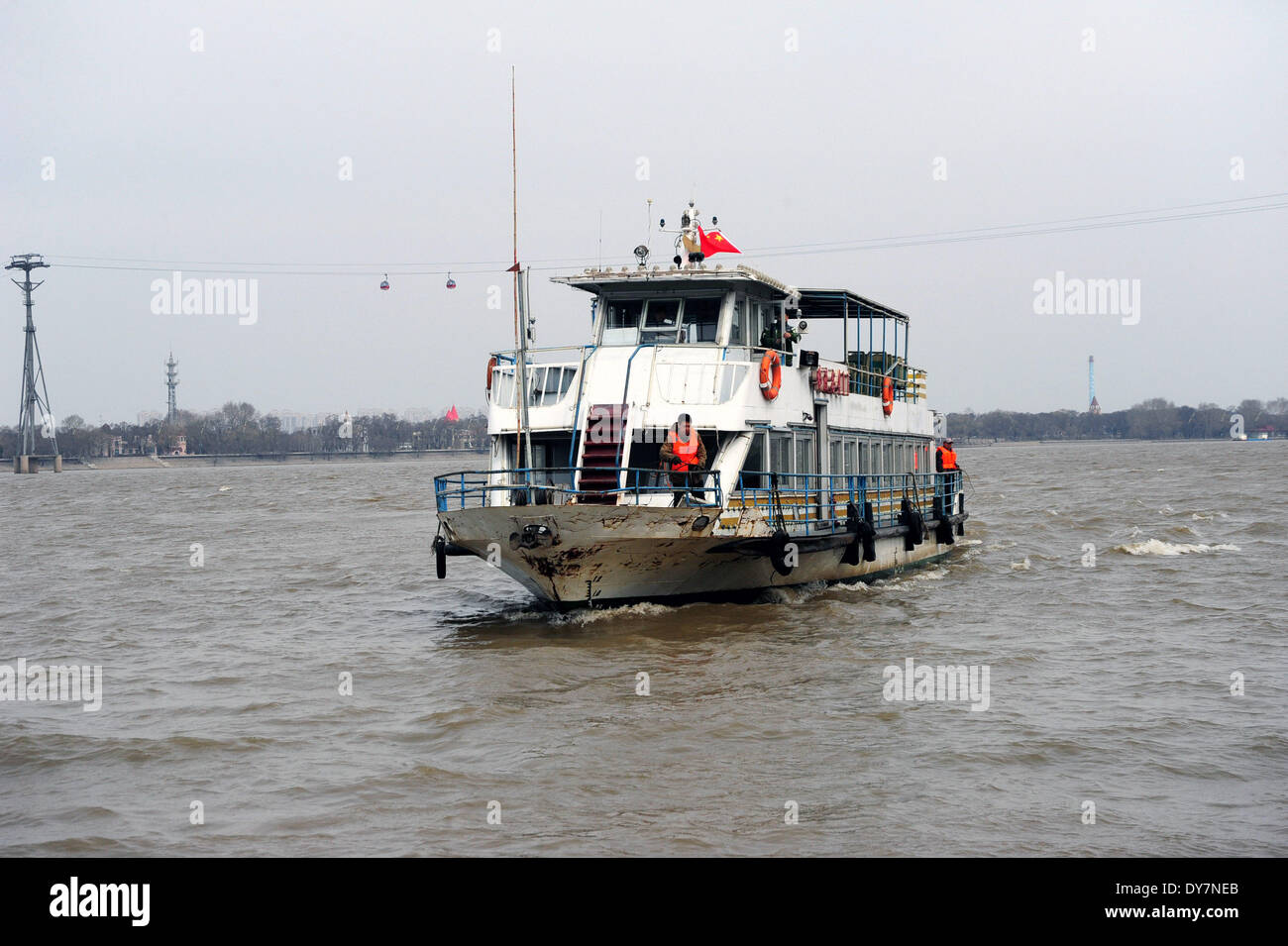 Harbin. 9th Apr, 2014. A passenger ship sails from the Jiuzhan wharf of ...