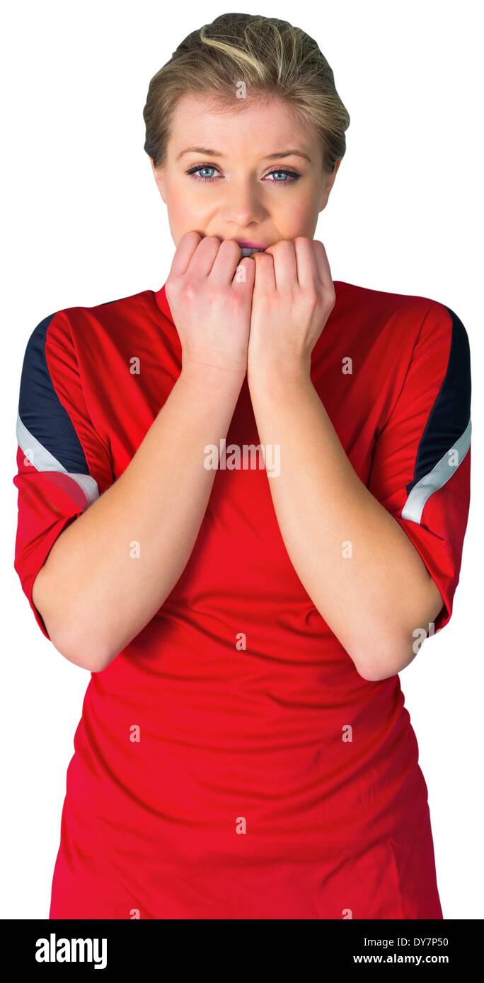 Nervous football fan in red hi-res stock photography and images - Alamy